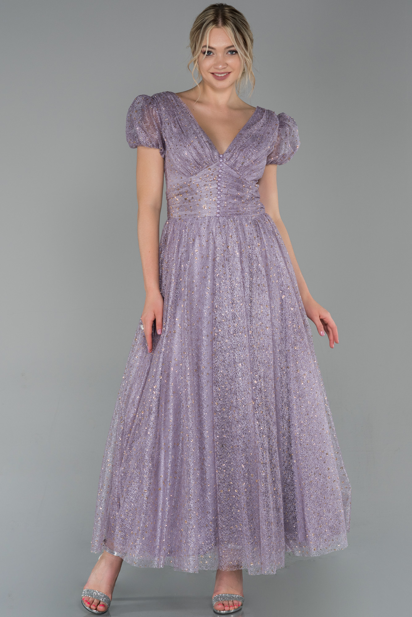 Robe de Soirée Longue Lilas ABU1721 | Abiyefon.com