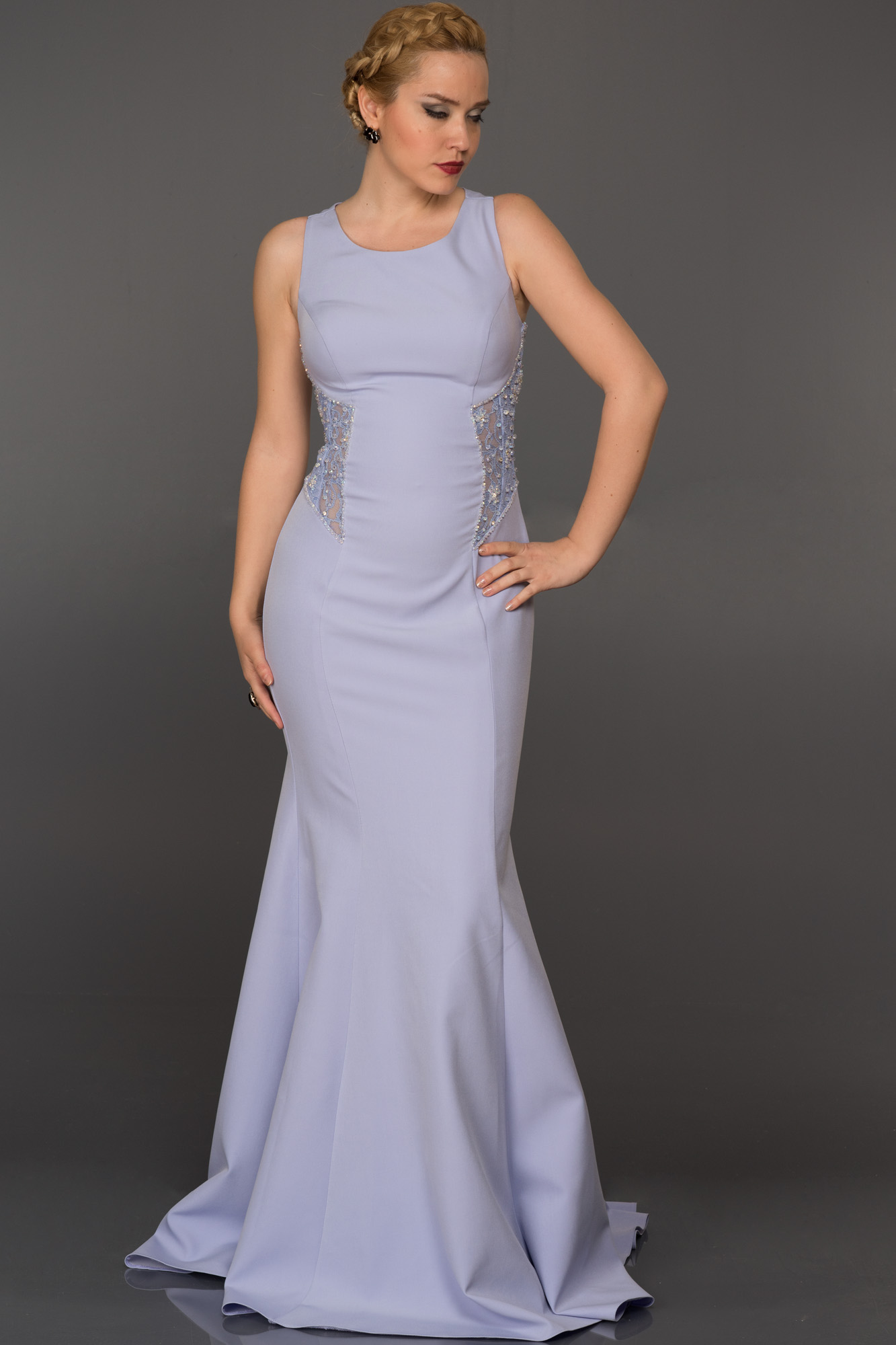 Robe De Soirée Longue Lilas AN2404 | Abiyefon.com